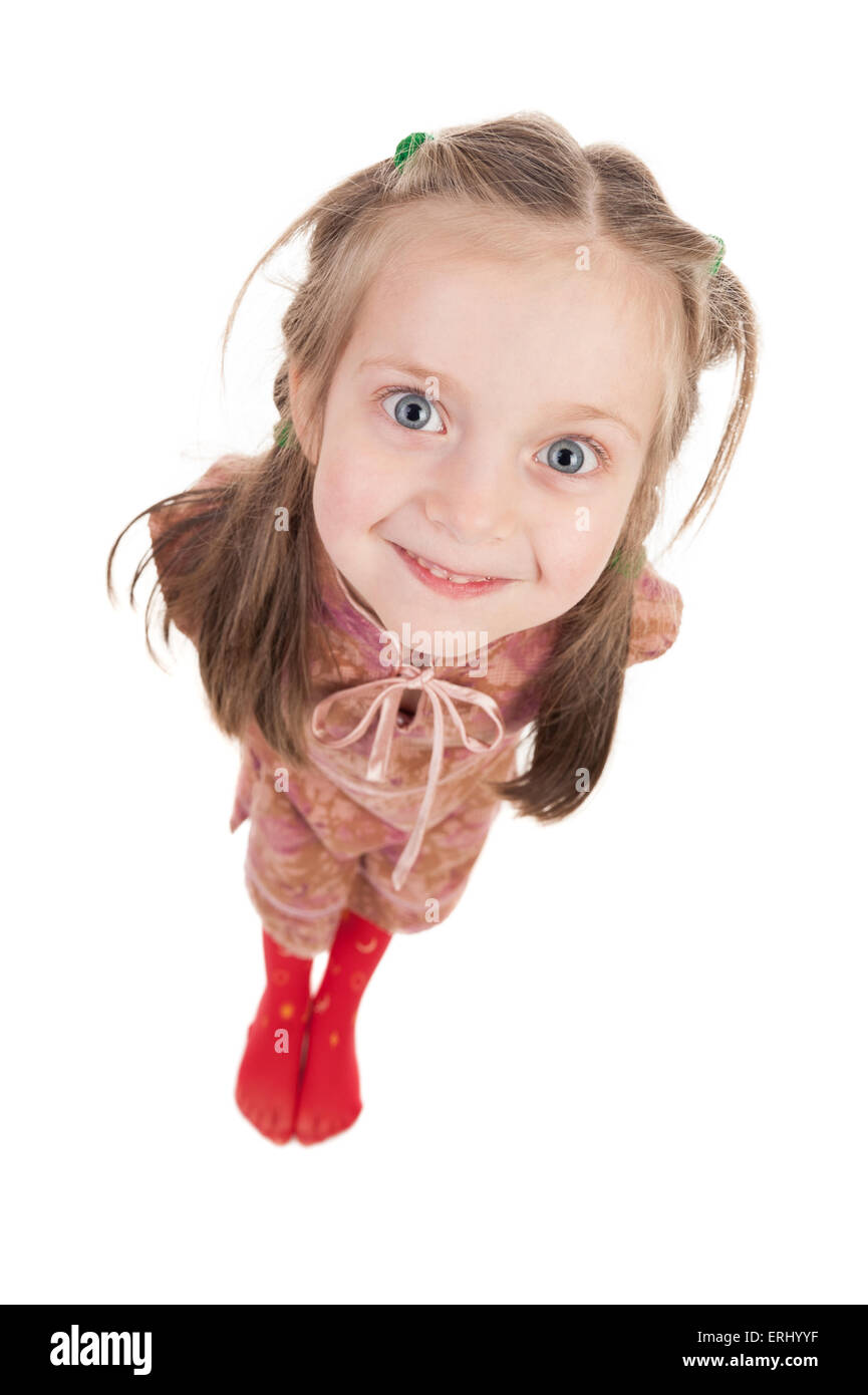 Smiling girl face brown Cut Out Stock Images & Pictures - Alamy