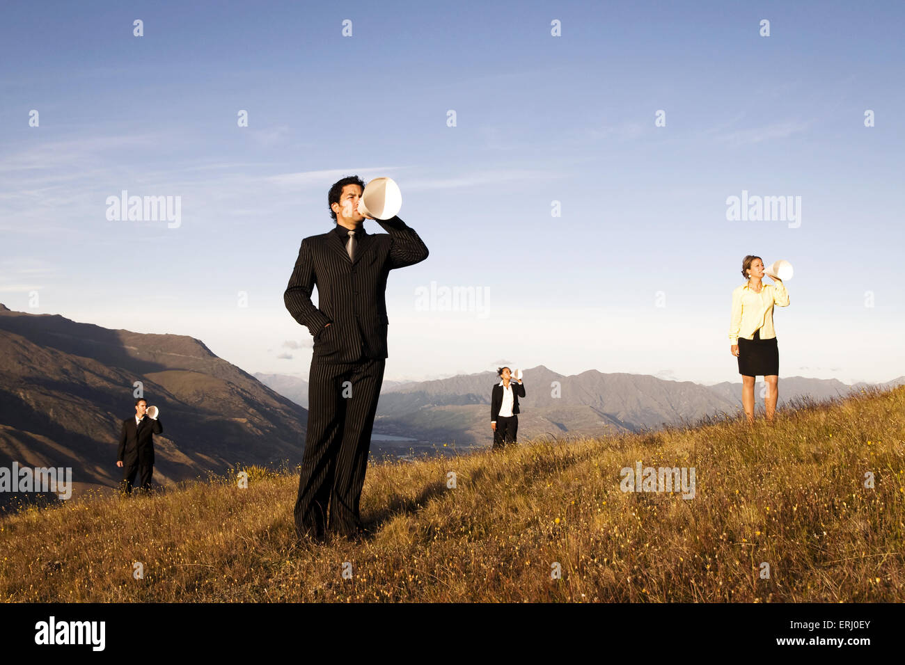 Concept of business people sending a message Stock Photo - Alamy