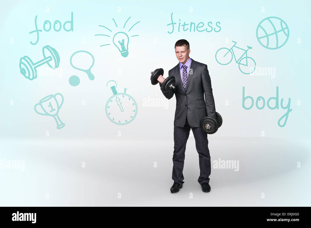 Fitness ball business man hi-res stock photography and images - Alamy