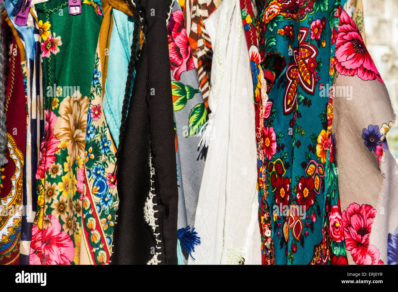 Background of colorful clothes Stock Photo - Alamy