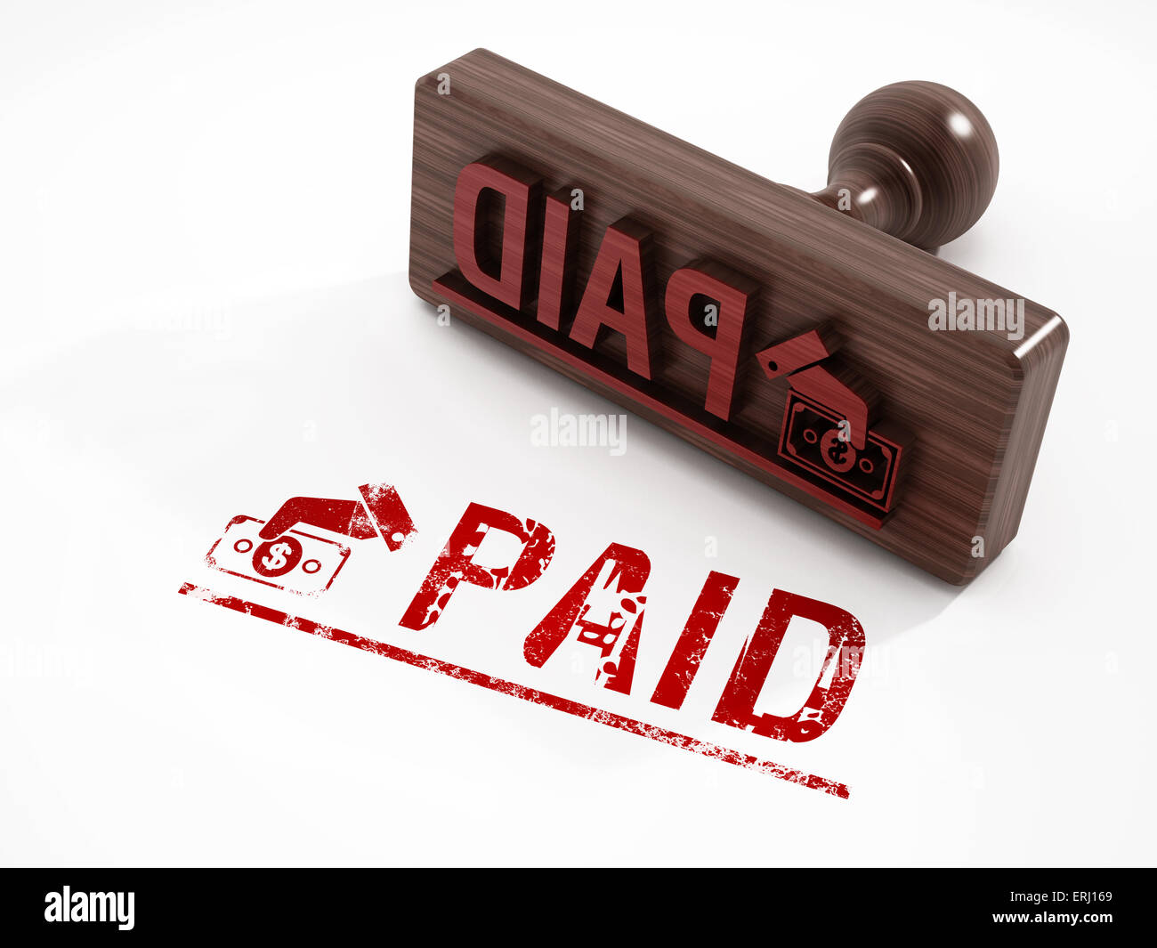 Paid stamp isolatated on white background Stock Photo - Alamy
