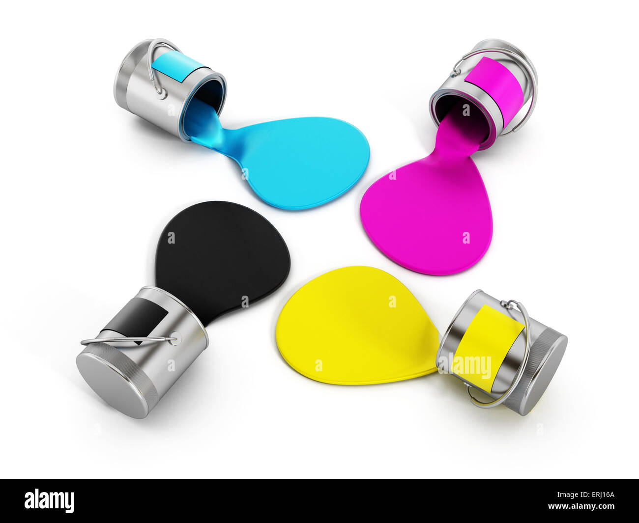 CMYK paints on white background Stock Photo - Alamy