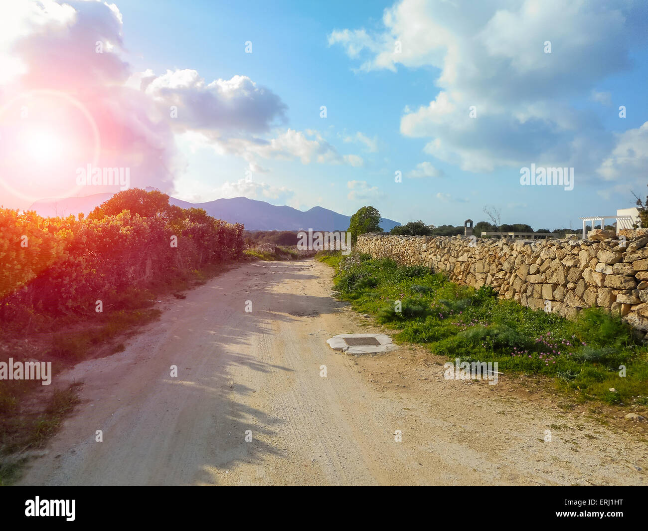 Rural road in the Sicilian island of Favignana Stock Photo - Alamy
