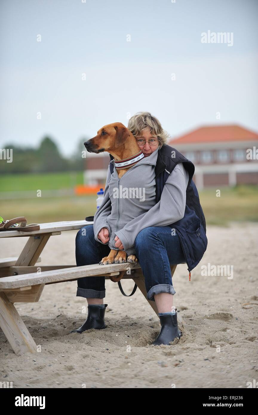 woman and Rhodesian Ridgeback Stock Photo - Alamy