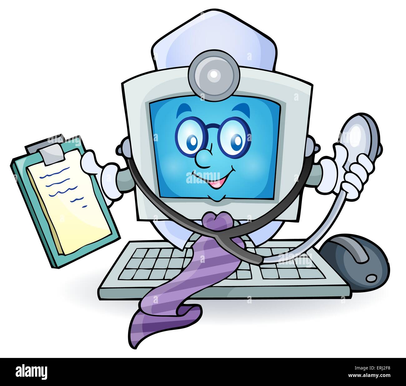 Computer doctor theme image 1 - picture illustration Stock Photo - Alamy