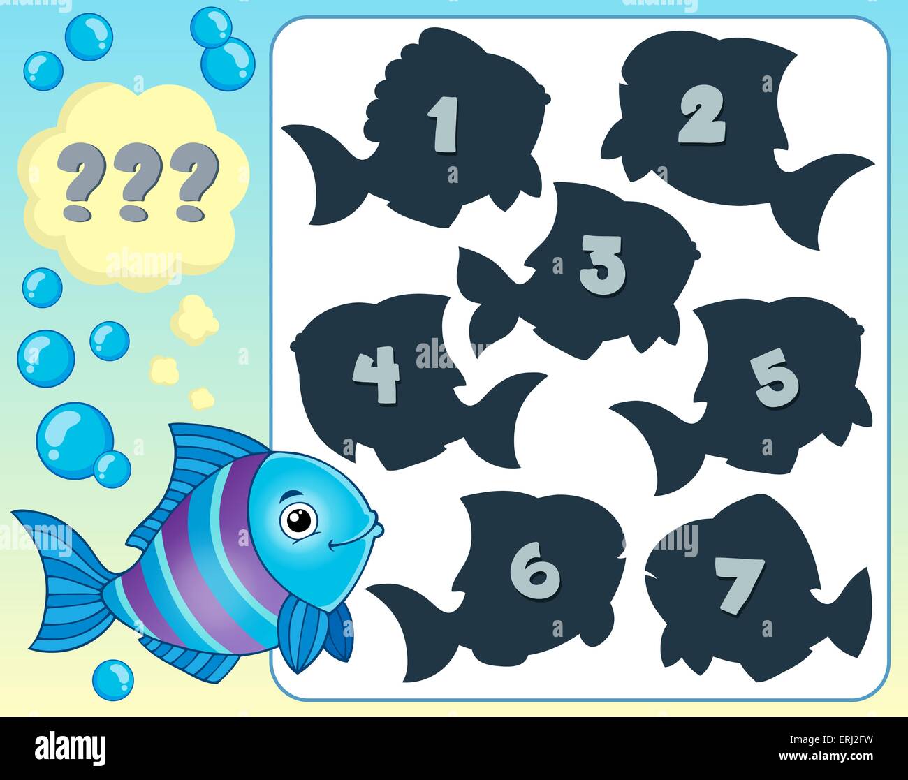 Fish riddle theme image 1 - picture illustration Stock Photo - Alamy