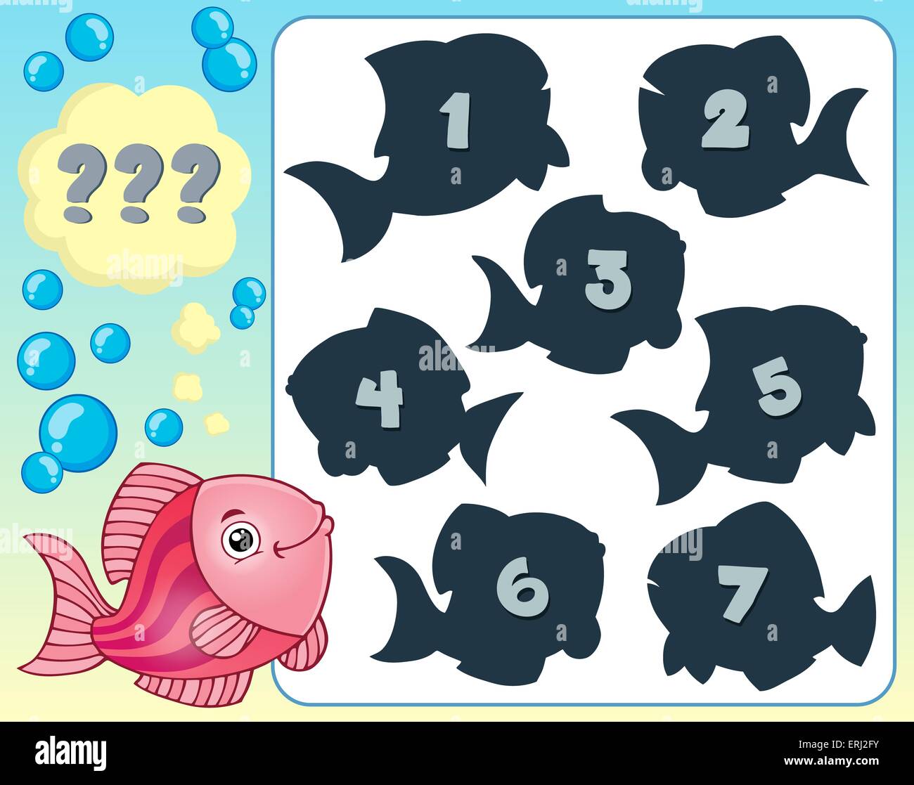 Fish riddle theme image 3 - picture illustration Stock Photo - Alamy