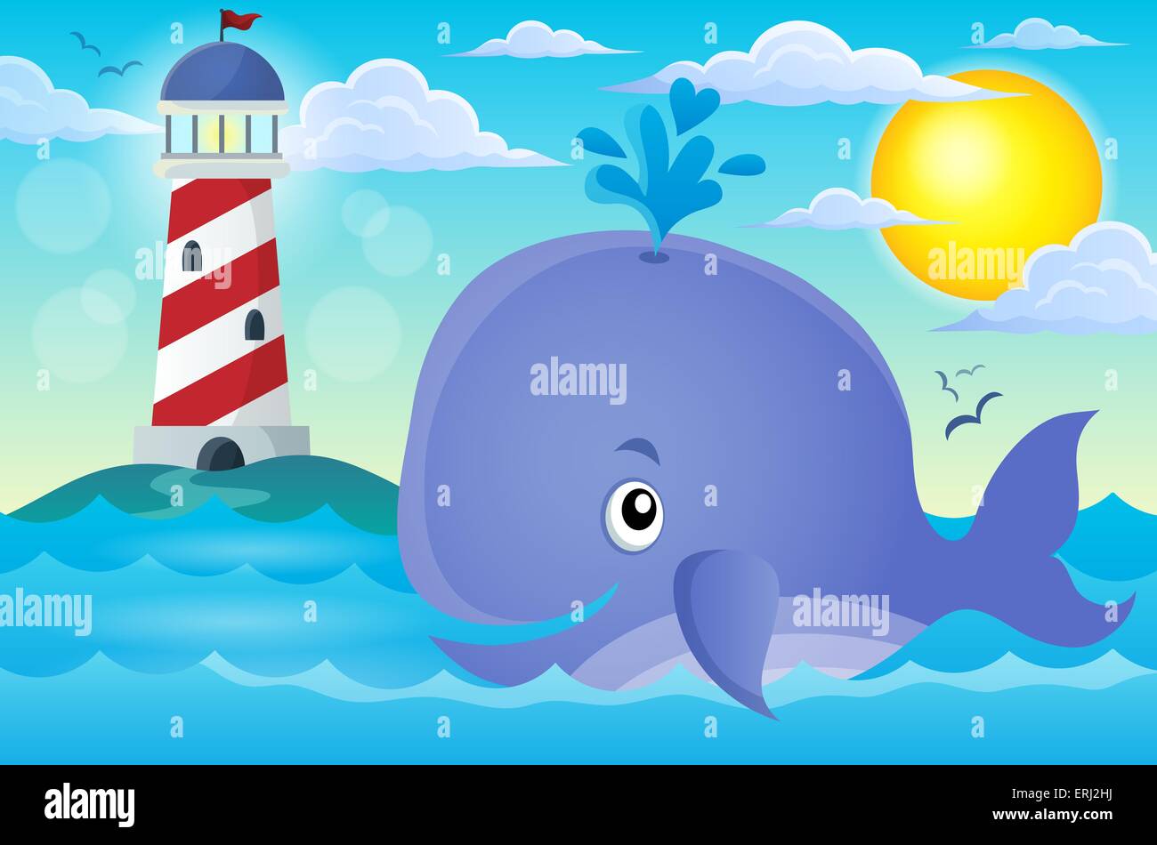 Whale theme image 3 - picture illustration Stock Photo - Alamy