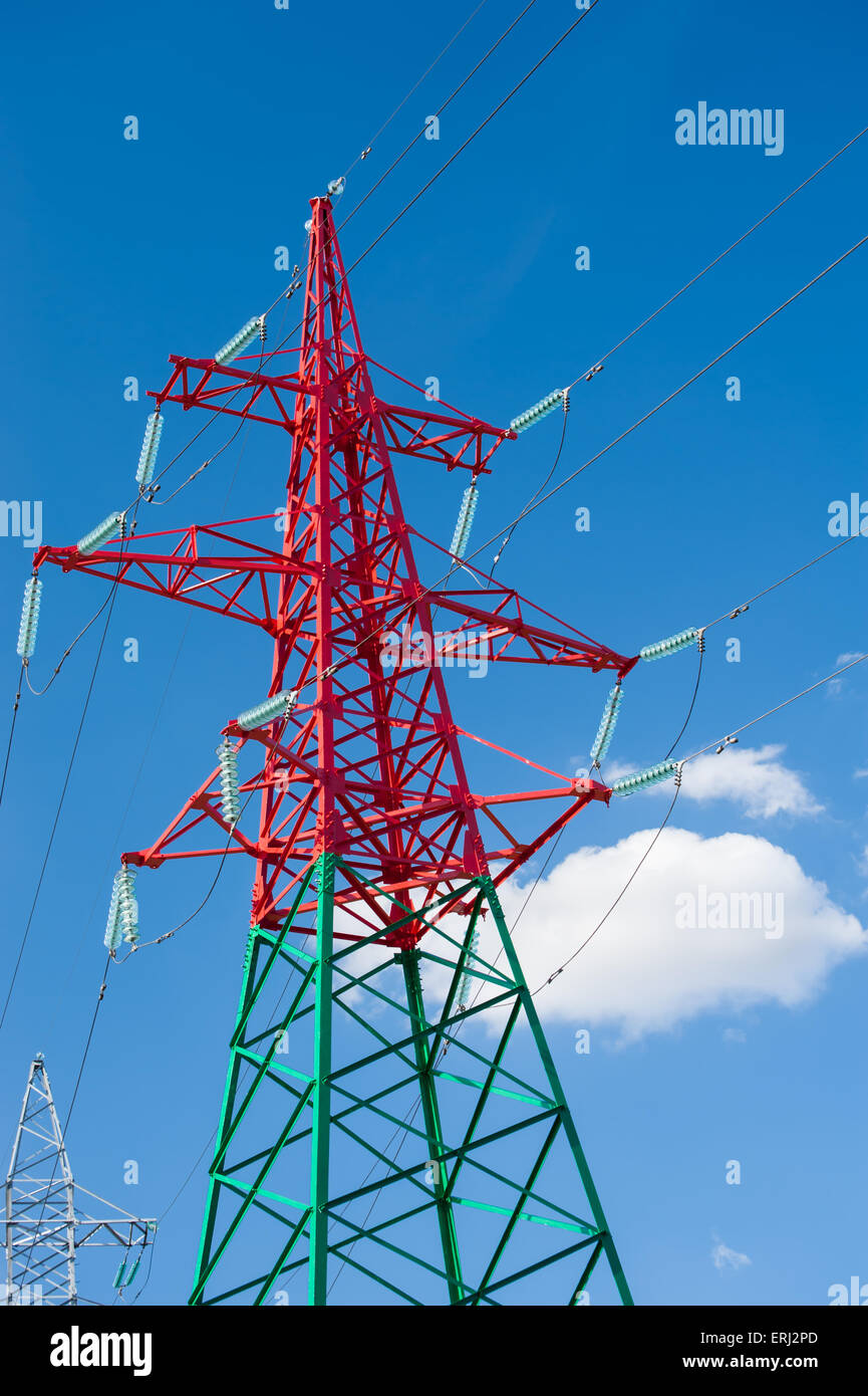high voltage power lines Stock Photo - Alamy