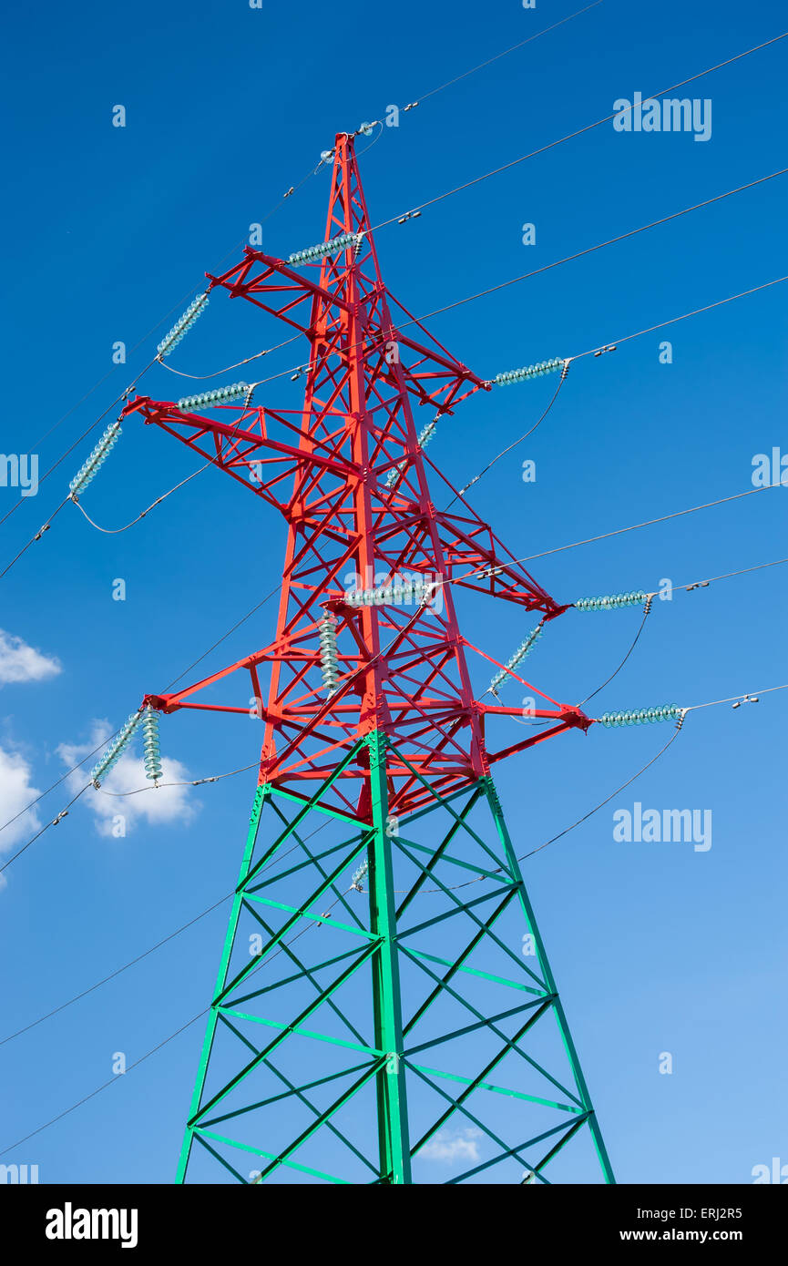 high voltage power lines Stock Photo - Alamy