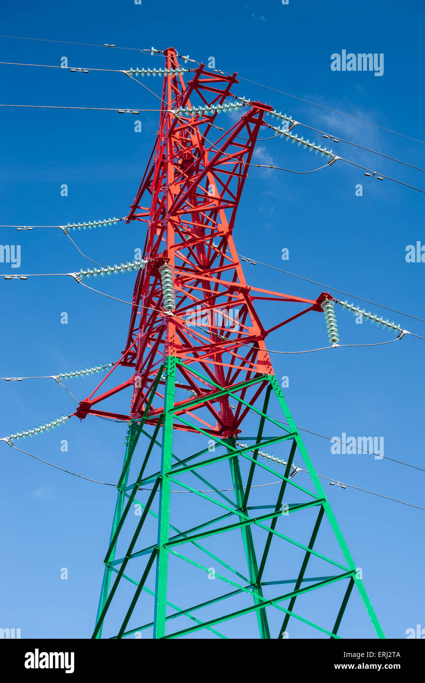 high voltage power lines Stock Photo - Alamy