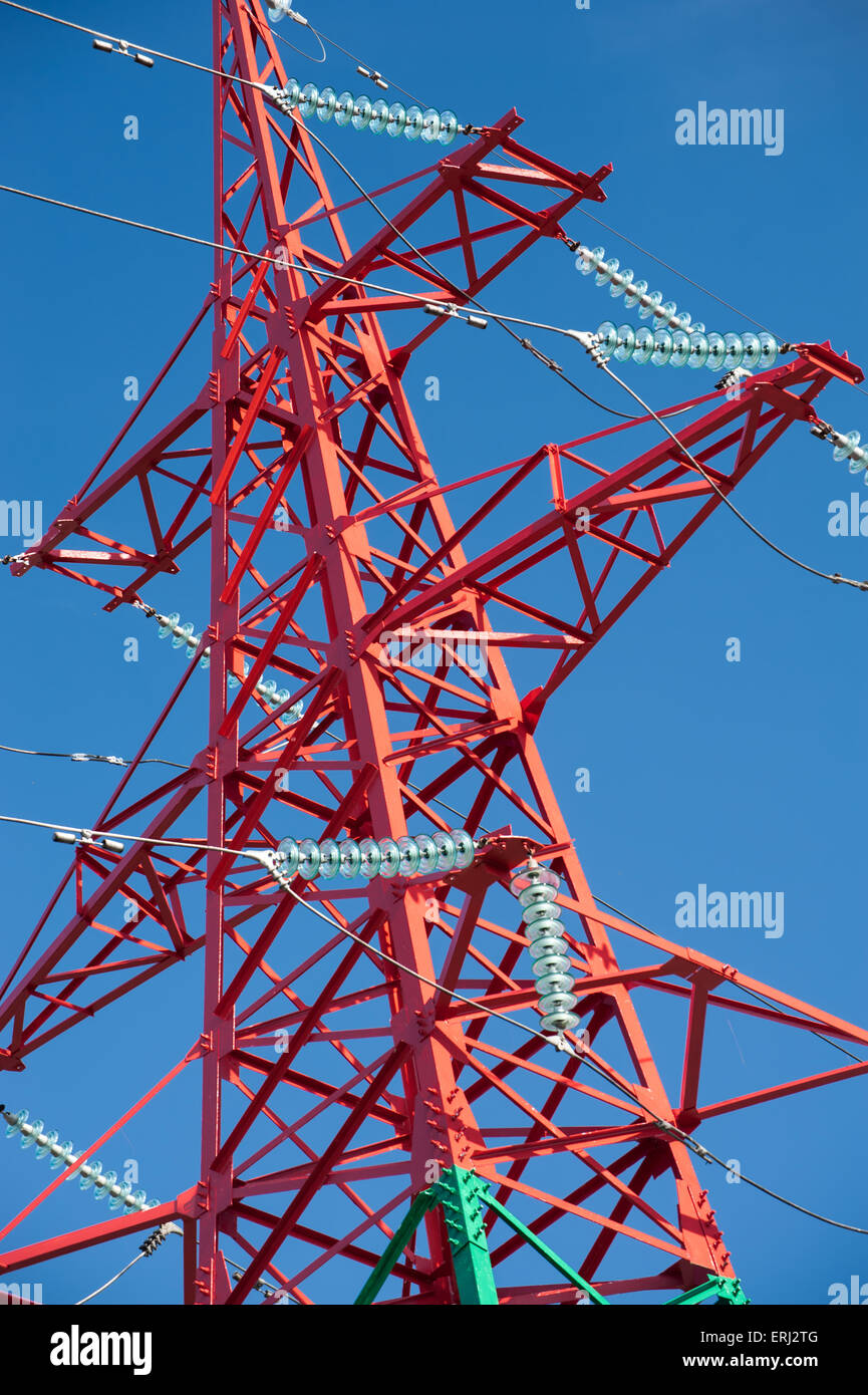 high voltage power lines Stock Photo - Alamy