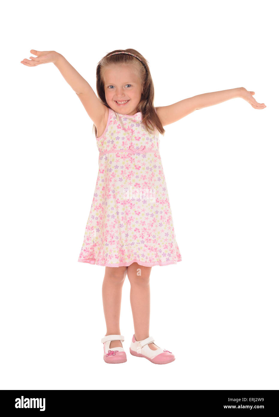open arms little happy girl. studio shoot Stock Photo - Alamy