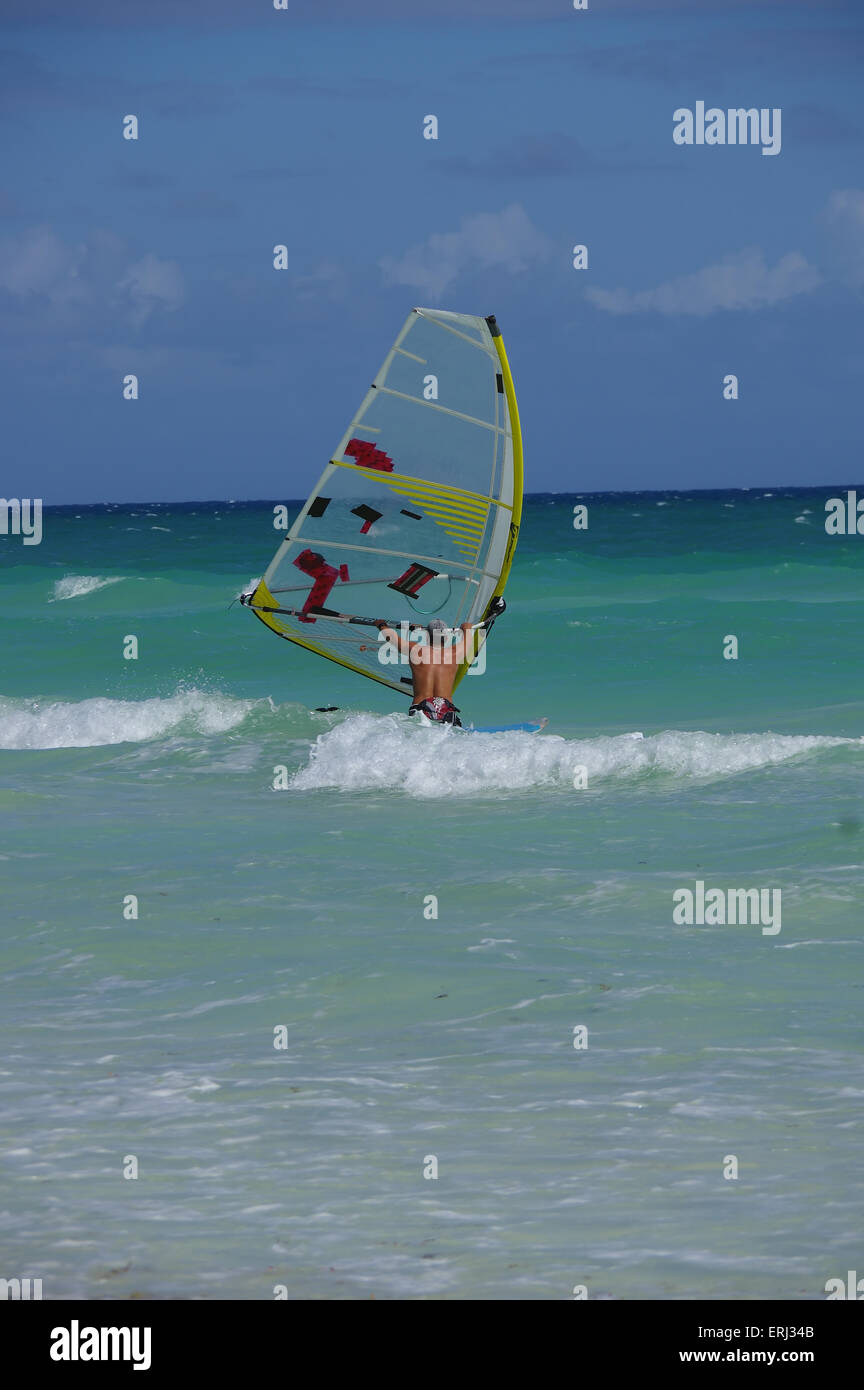 Windsurfer in Cayo Coco, Cuba Stock Photo - Alamy