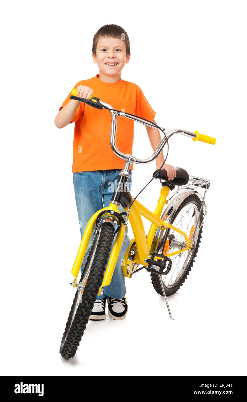 boy on bicycle isolated on white Stock Photo - Alamy