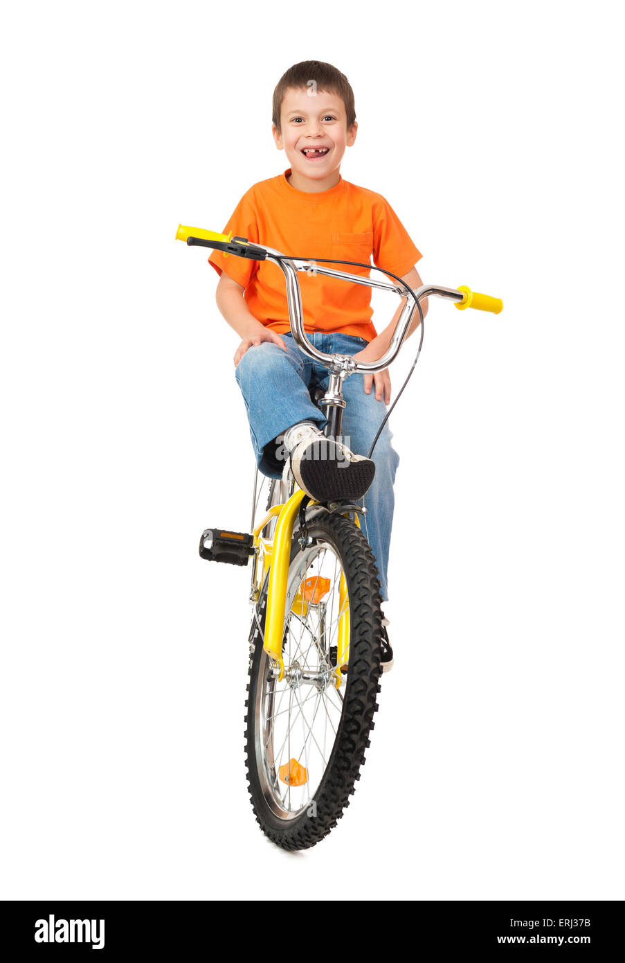 boy on bicycle isolated on white Stock Photo - Alamy
