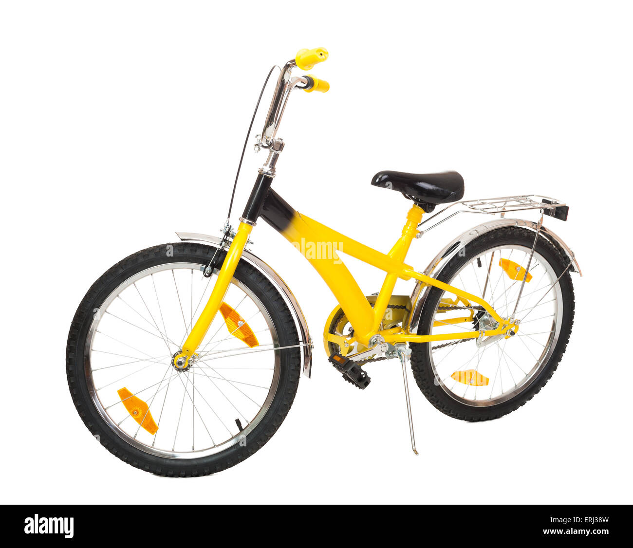 yellow bicycle isolated on white Stock Photo - Alamy