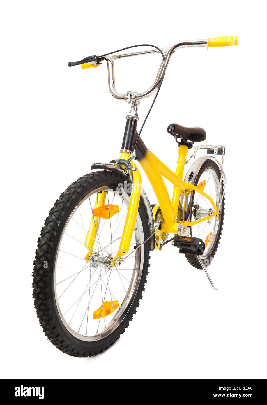 yellow bicycle isolated on white Stock Photo - Alamy