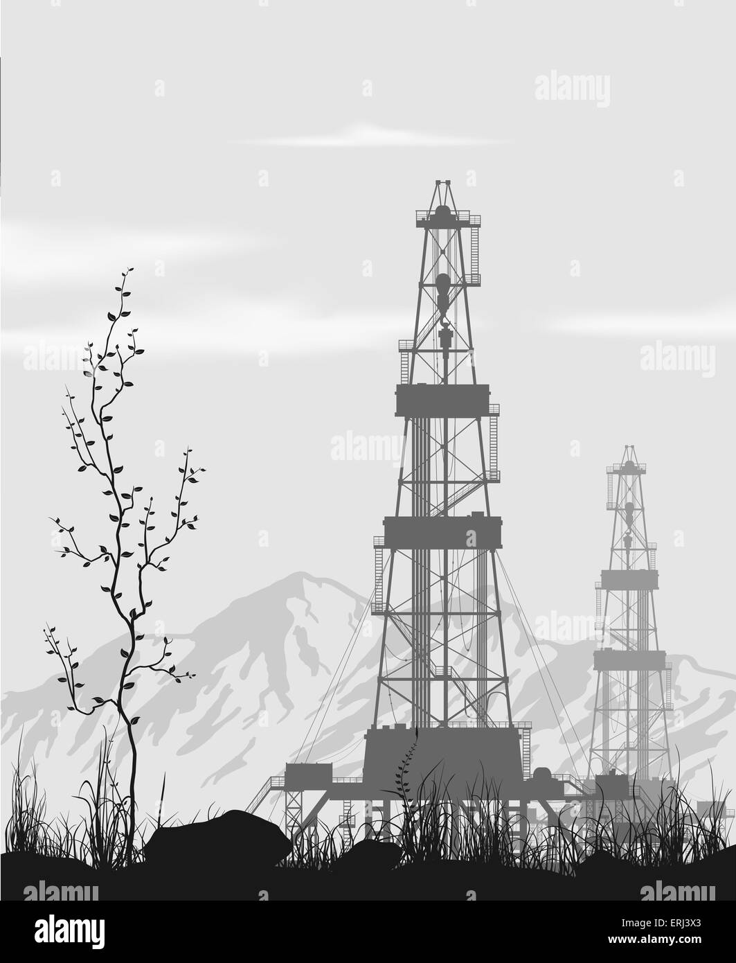 Oil well vector vectors hi-res stock photography and images - Alamy