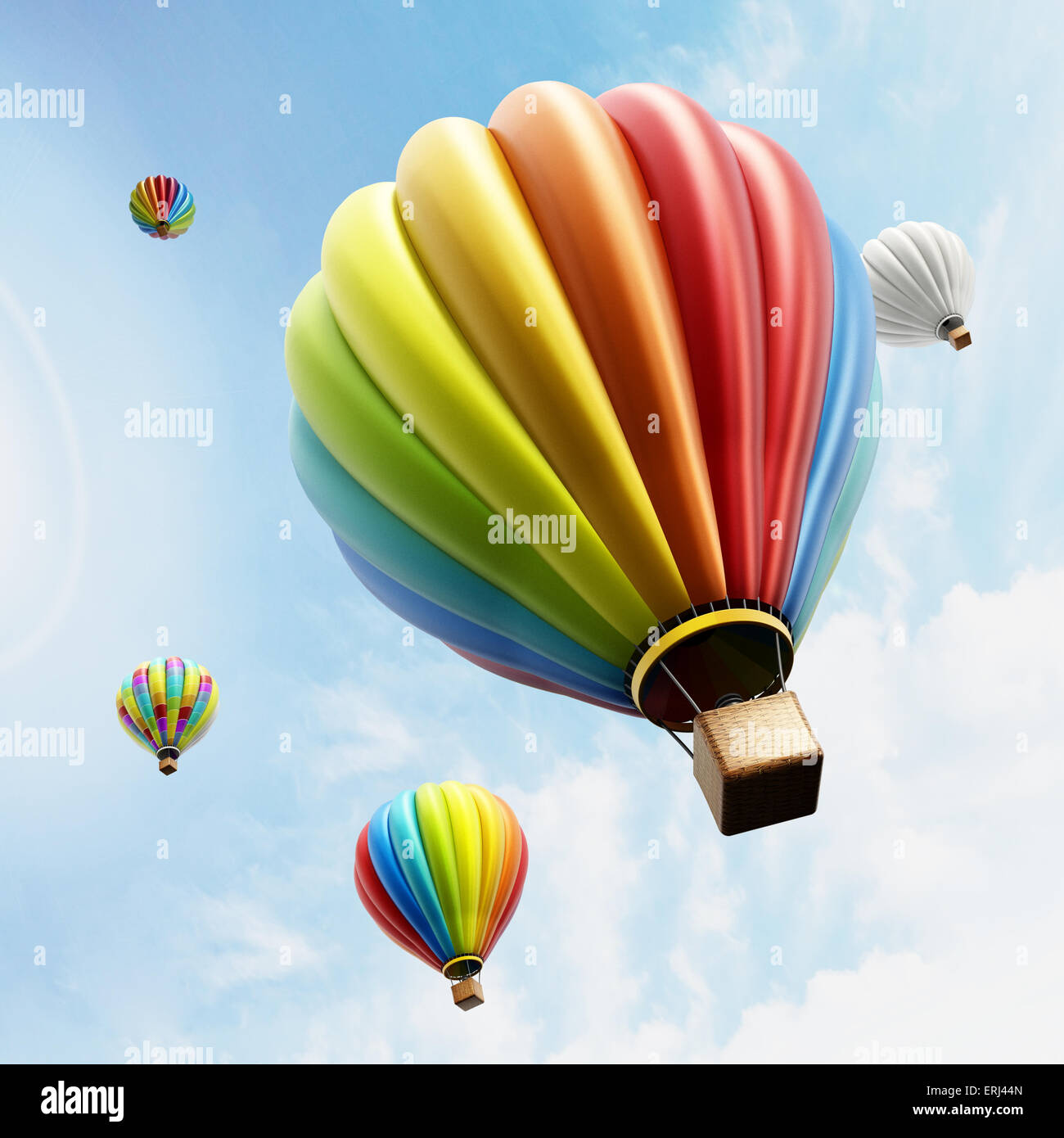 Hot Air Balloon isolated on white background Stock Photo - Alamy