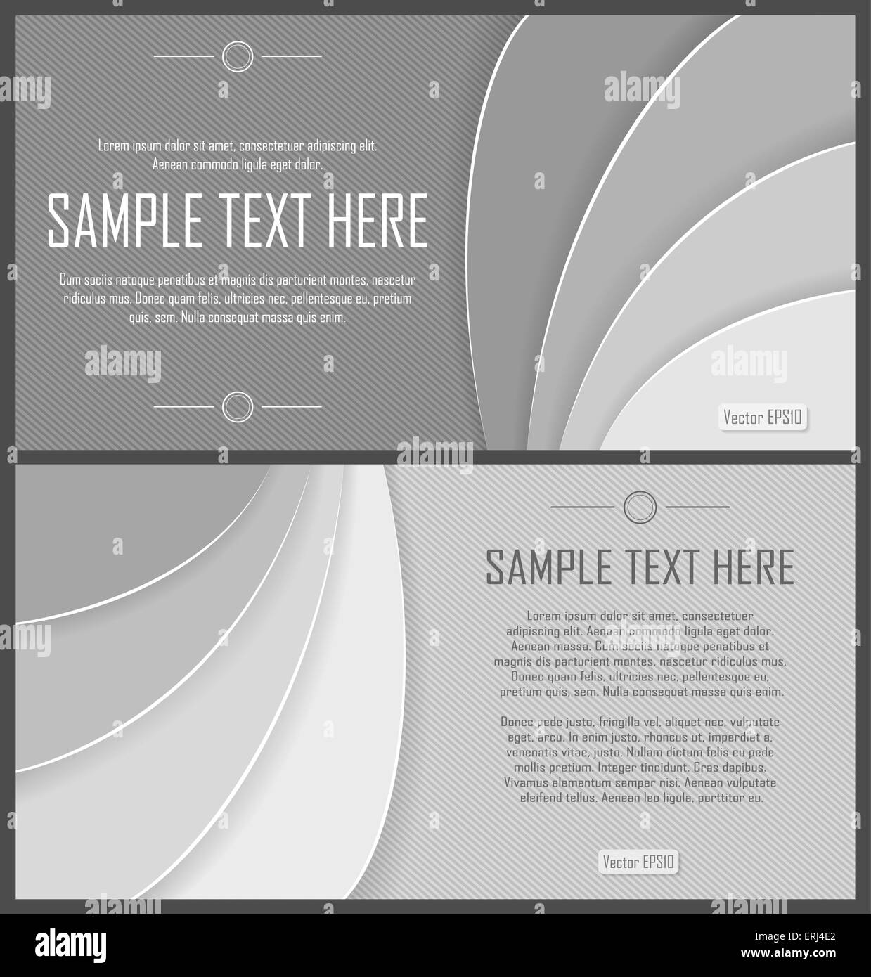 Set of grey abstract striped flyers with place for text. Vector eps10 ...
