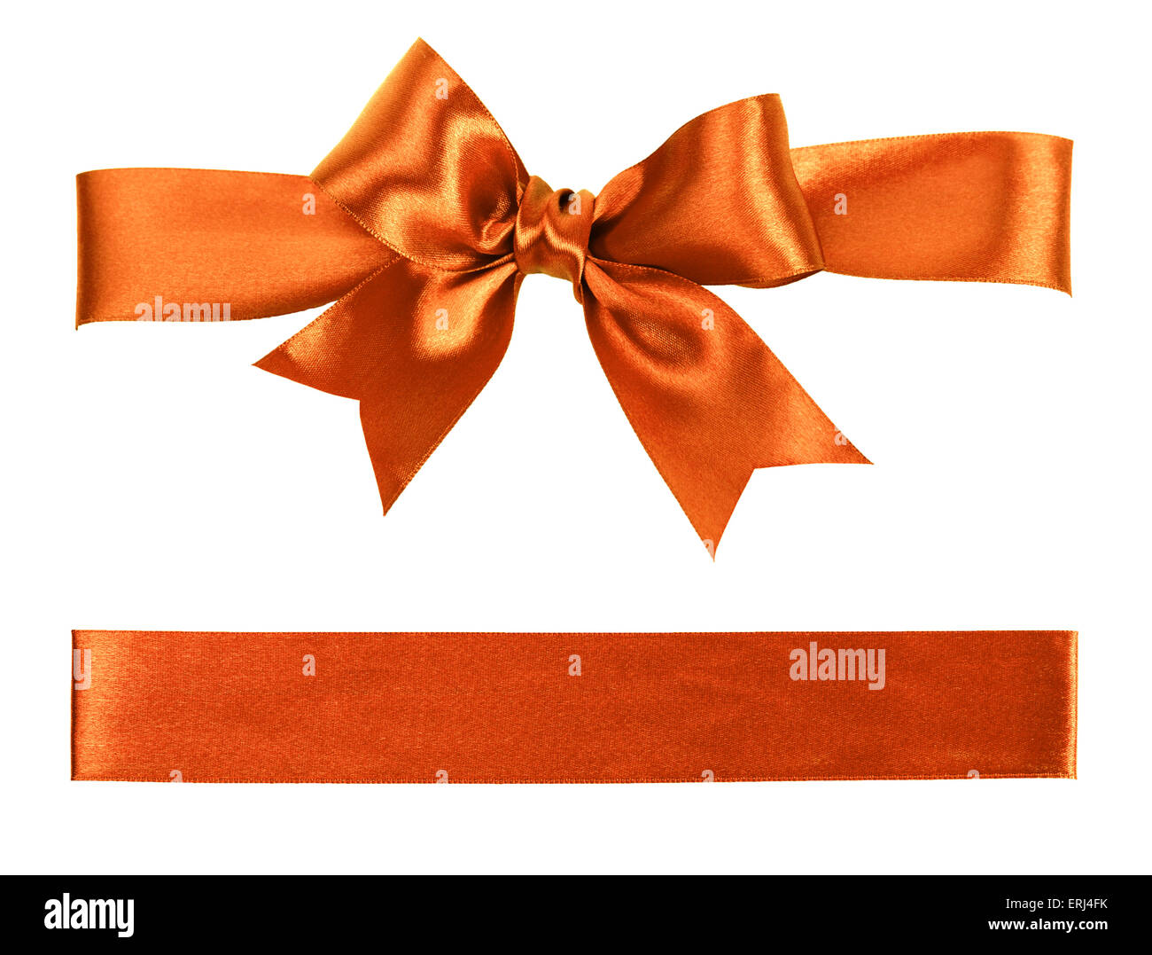 big orange bow made from silk ribbon Stock Photo - Alamy
