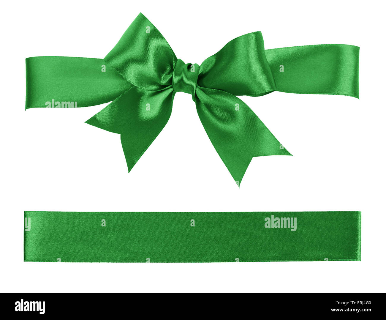green bow and ribbon isolated Stock Photo - Alamy
