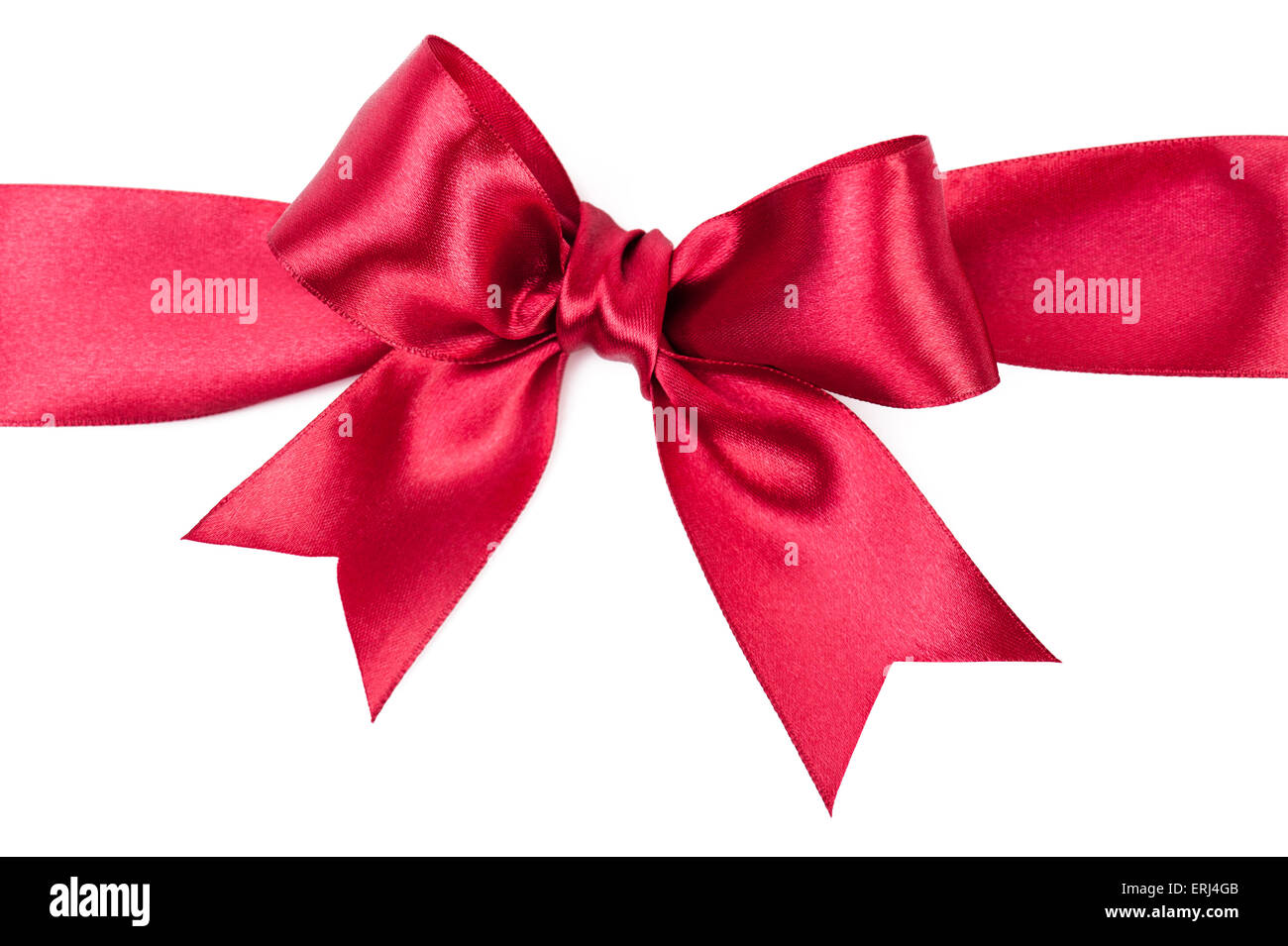big red bow made from silk ribbon Stock Photo - Alamy