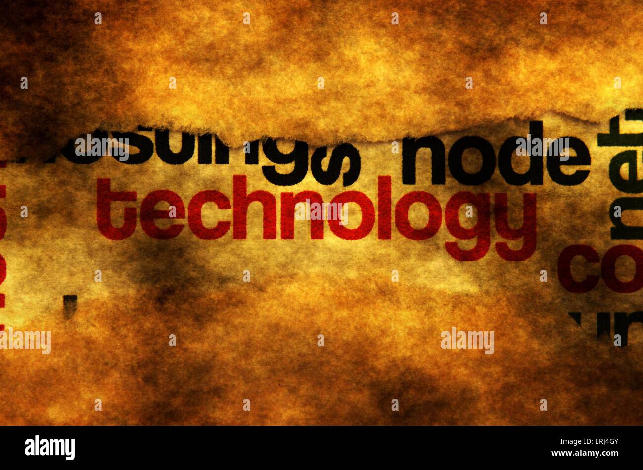 Technology text on grunge background concept Stock Photo - Alamy