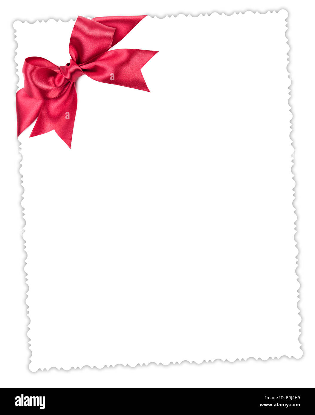 blank paper sheet with red bow Stock Photo - Alamy