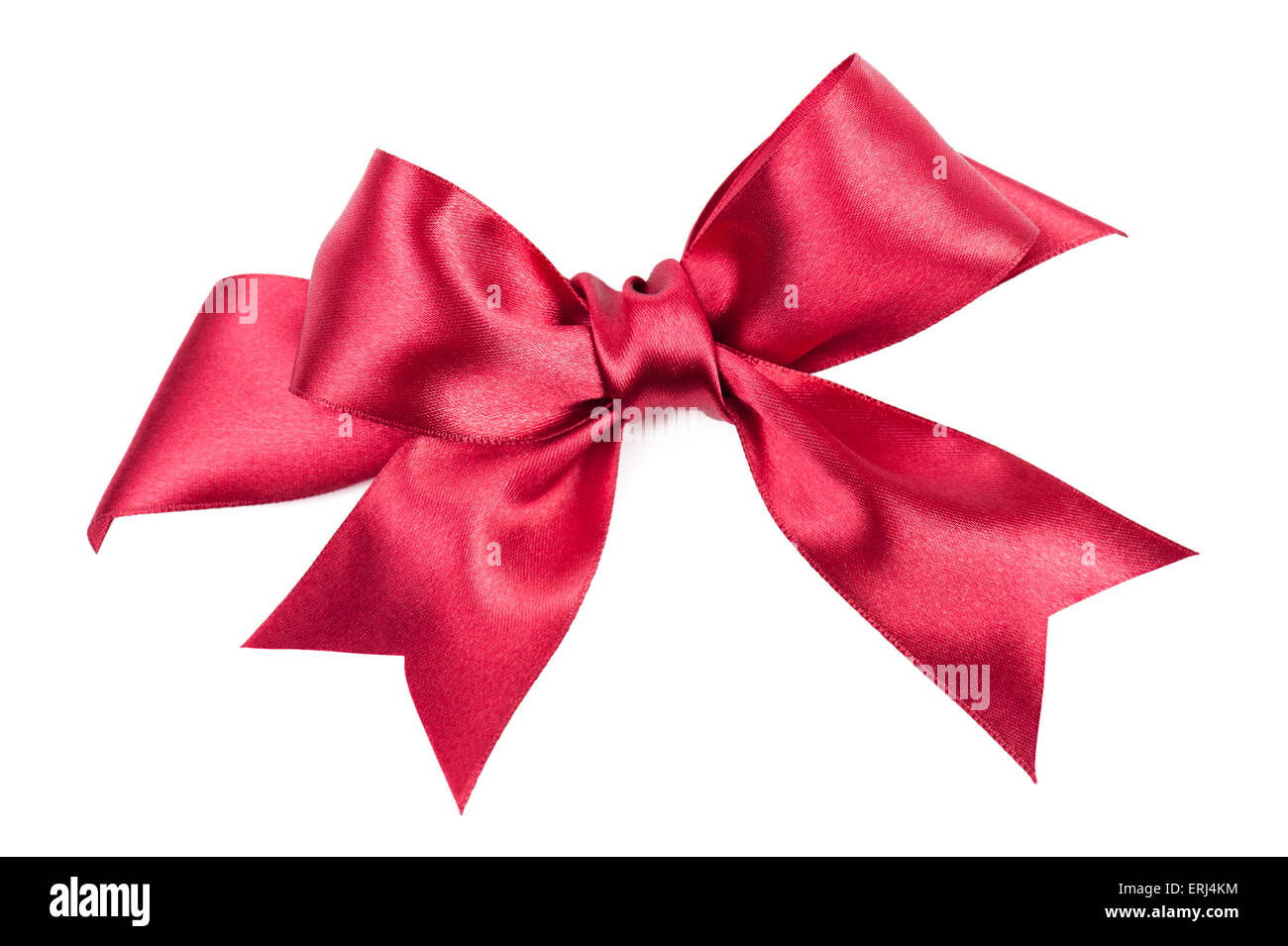 big red bow made from silk ribbon Stock Photo - Alamy