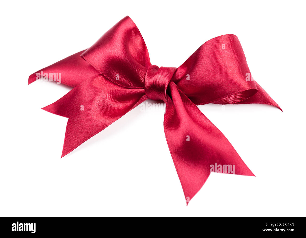 big red bow made from silk ribbon Stock Photo - Alamy
