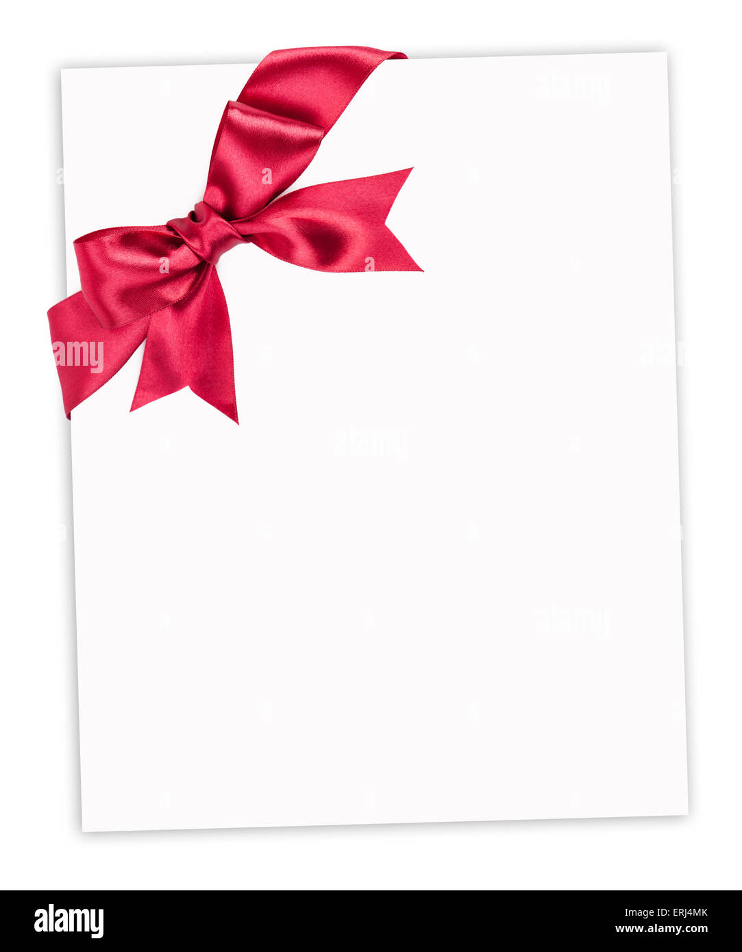 big red bow on paper sheet Stock Photo - Alamy