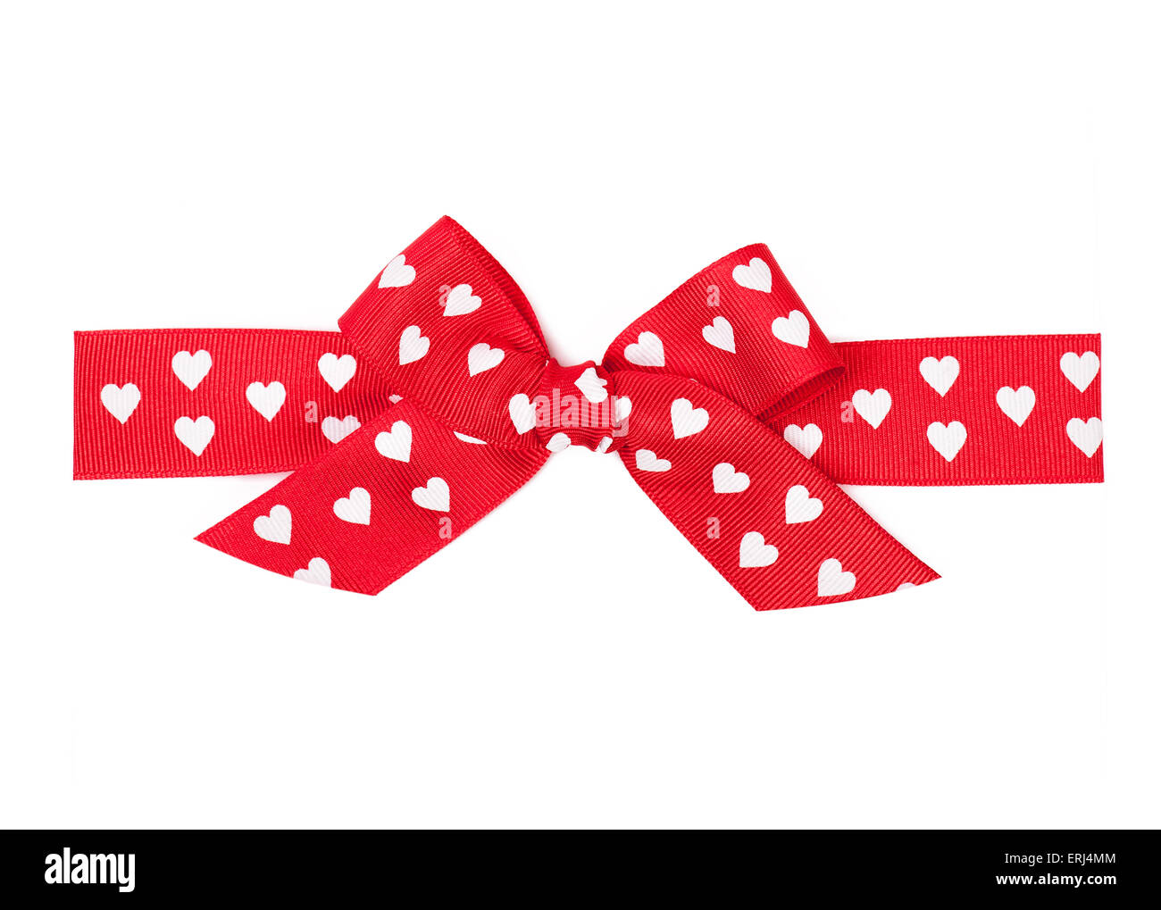 red bow with hearts made from silk ribbon Stock Photo - Alamy