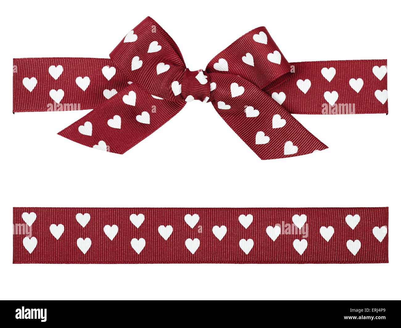 brown bow with hearts and ribbon Stock Photo - Alamy