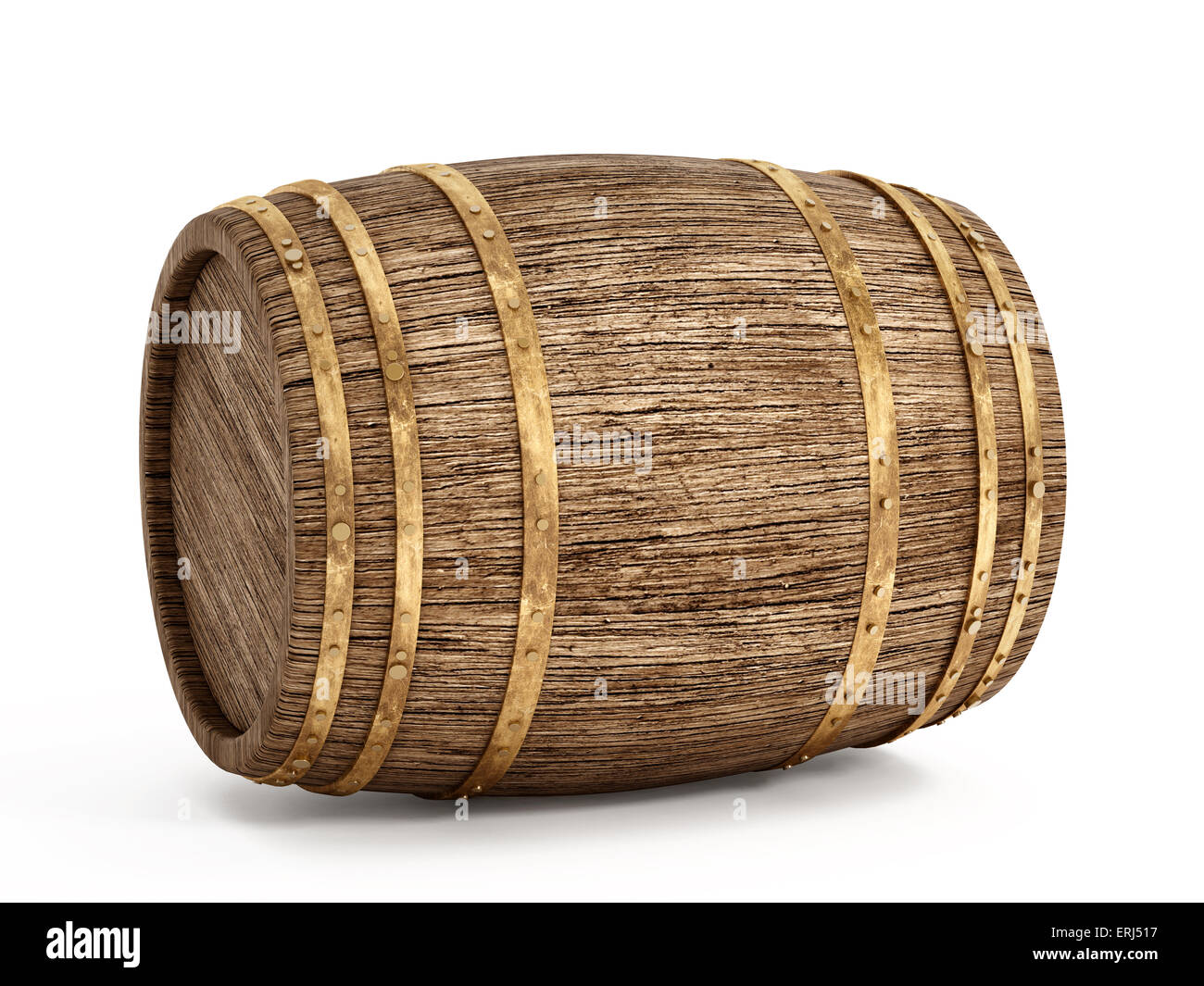 Wine barrel isolated on white background Stock Photo - Alamy