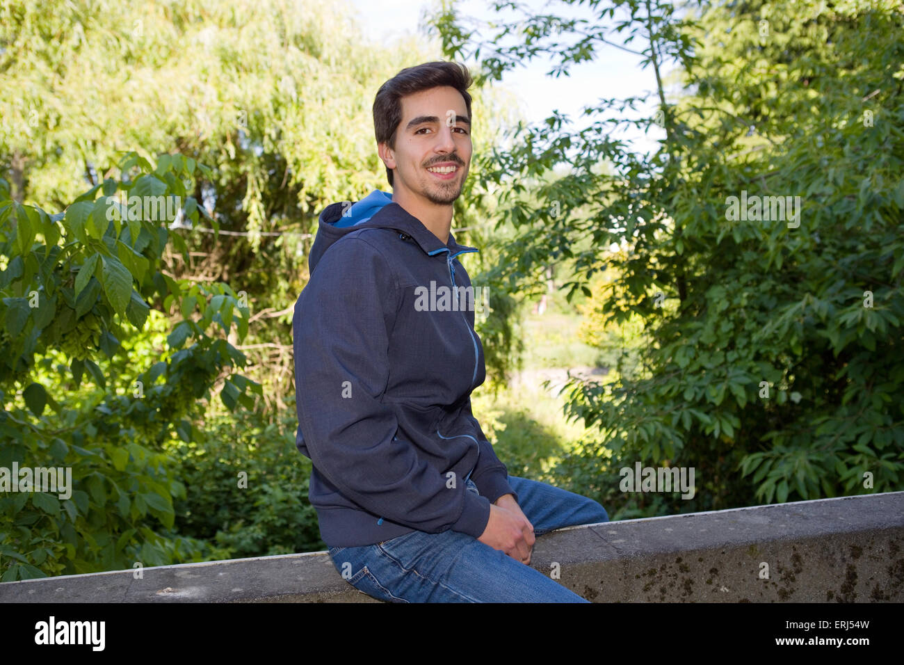 happy young casual man outdoor portrait Stock Photo - Alamy