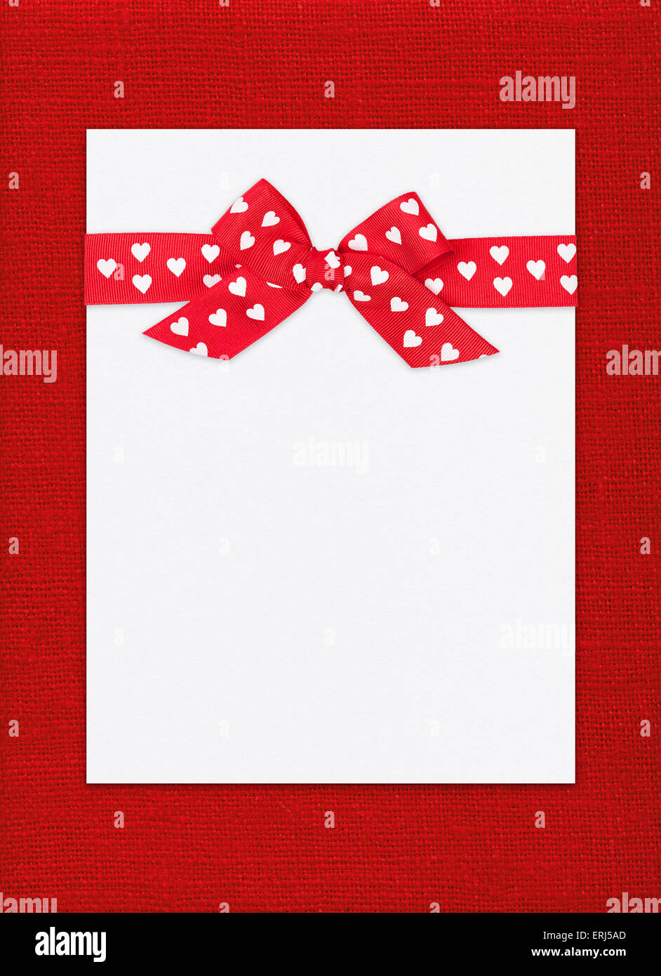 big red bow on paper sheet Stock Photo - Alamy