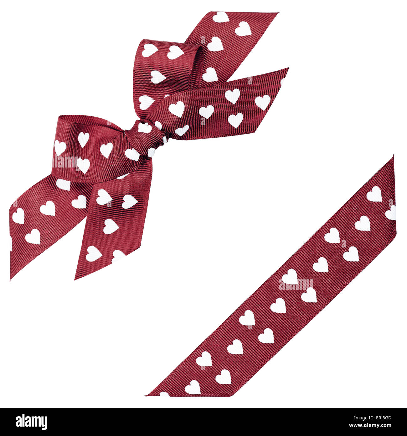 brown bow with hearts and ribbon Stock Photo - Alamy
