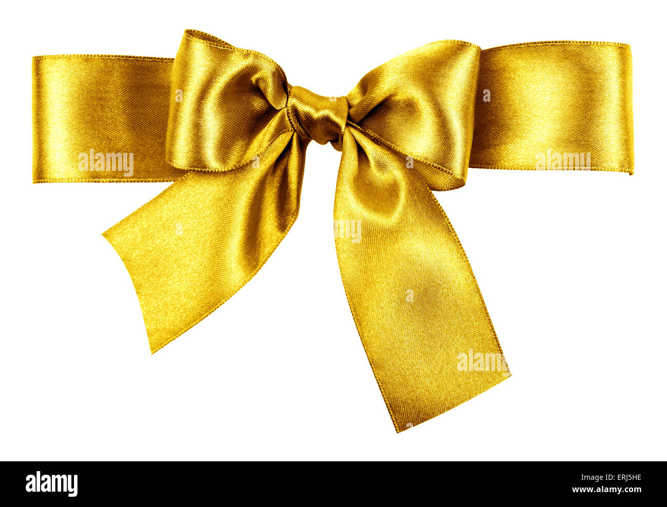golden bow made from silk ribbon Stock Photo - Alamy