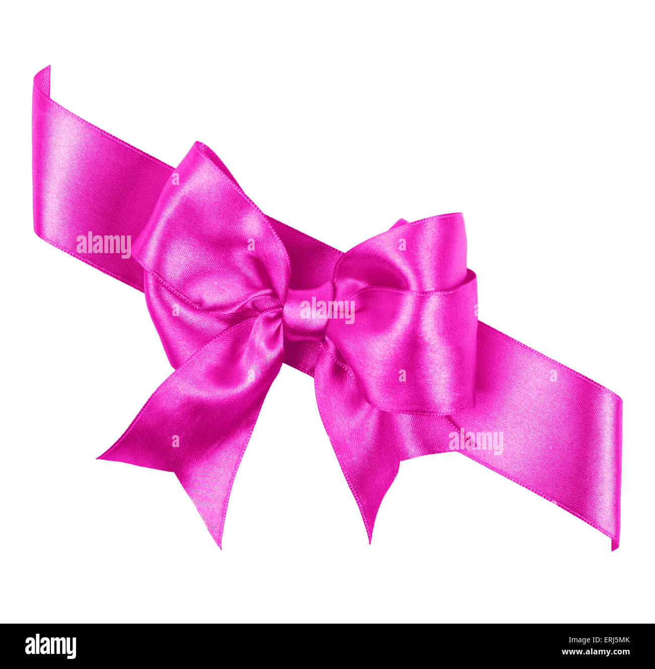 pink bow made from silk ribbon isolated Stock Photo - Alamy