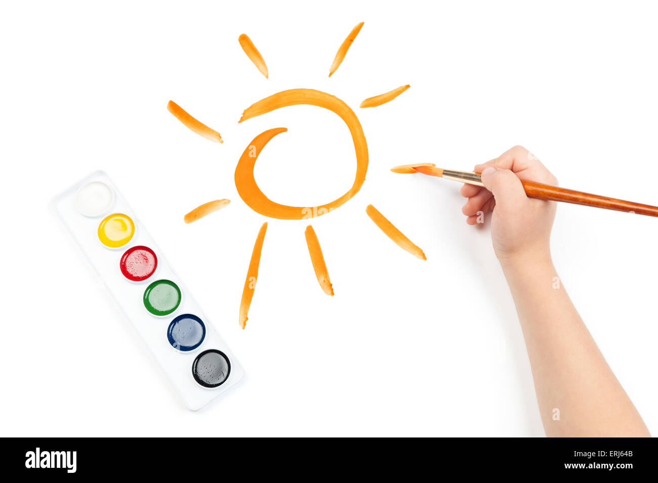 child draw a sun Stock Photo - Alamy
