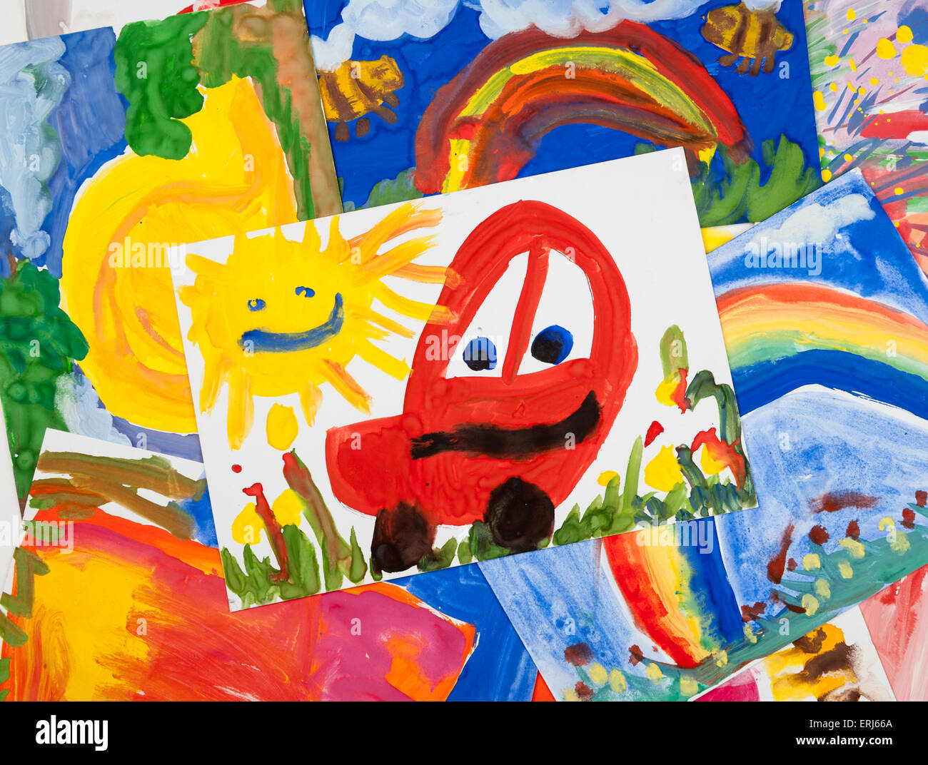 painted car with illustration collage Stock Photo - Alamy