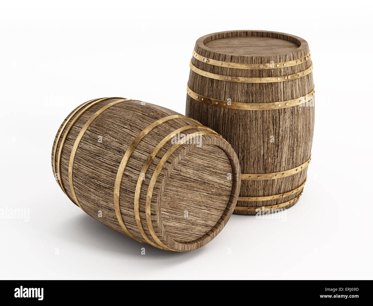 Wine barrel isolated on white background Stock Photo - Alamy