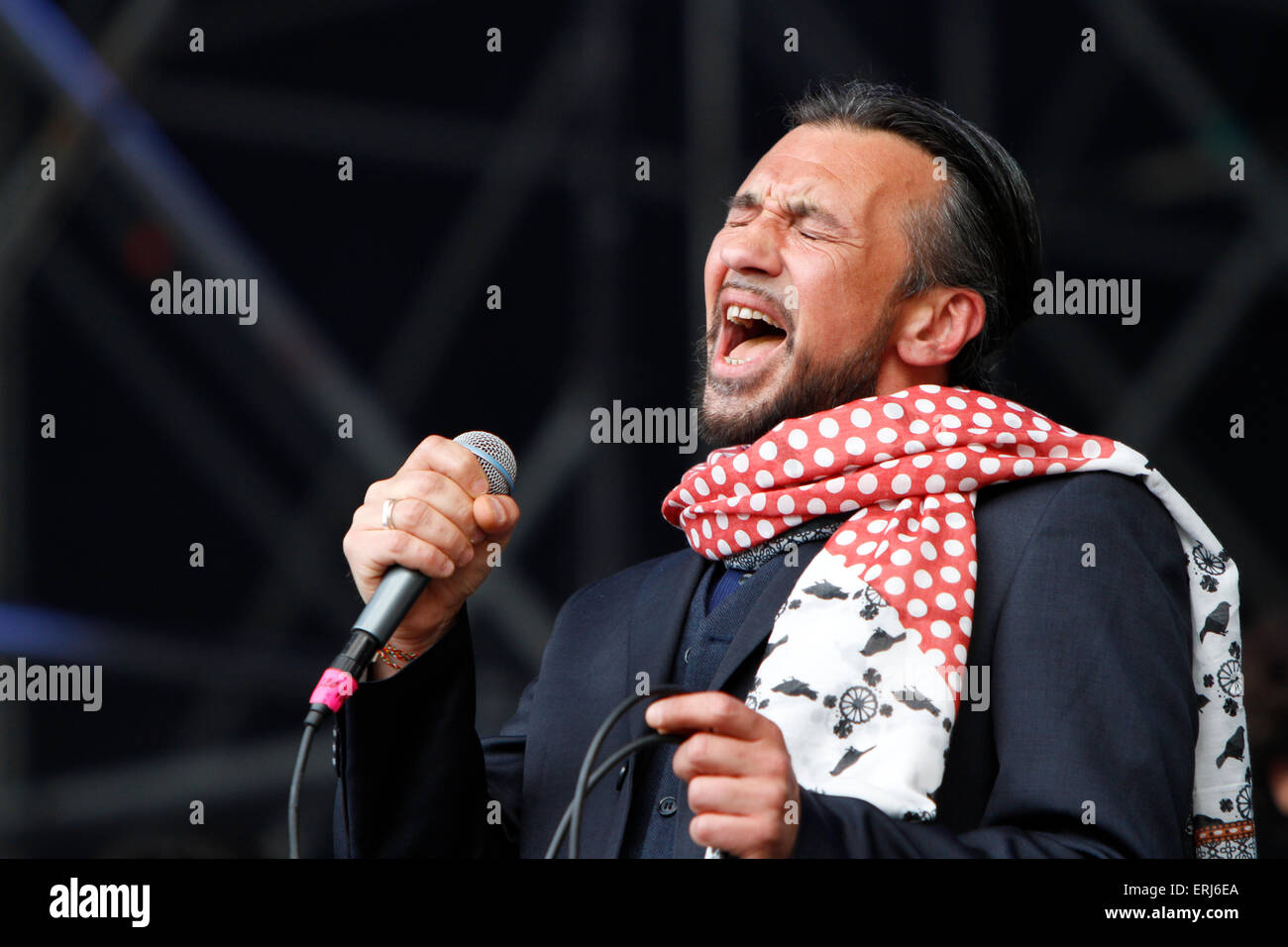 Singer John De Leo in concert during final day of events at Torino Jazz ...