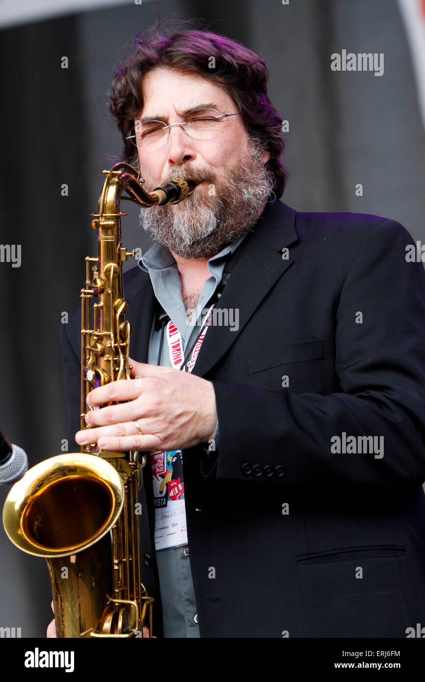 Italian saxophone player Emanuele Cisi in concert during final day of ...