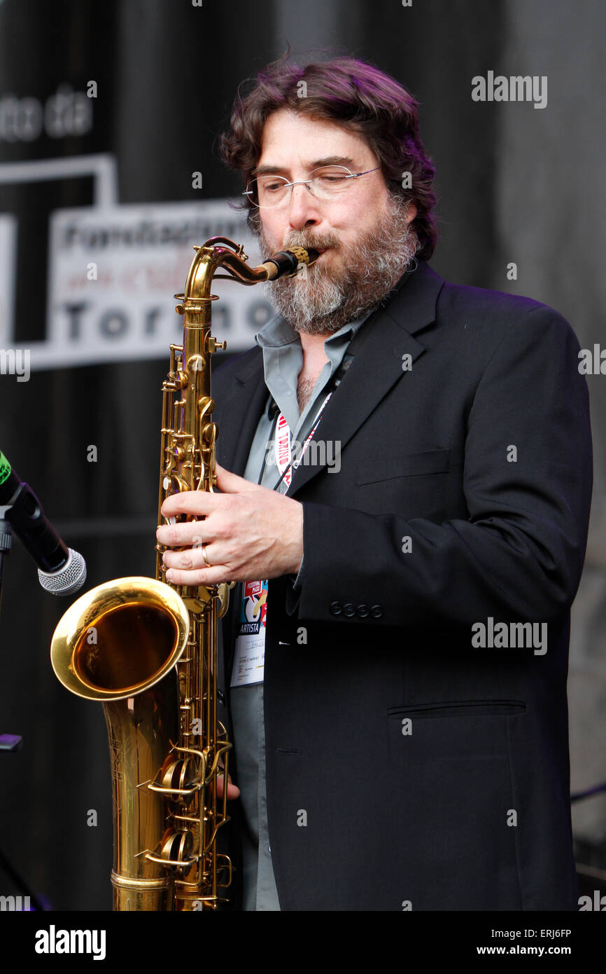Italian saxophone player Emanuele Cisi in concert during final day of ...