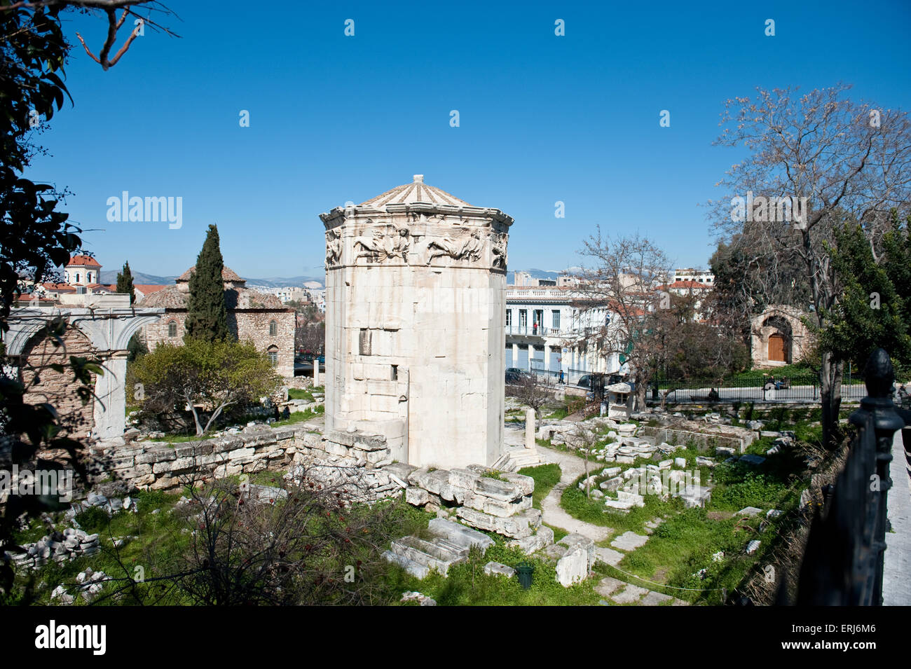 Water clock tower winds greece hi-res stock photography and images - Alamy
