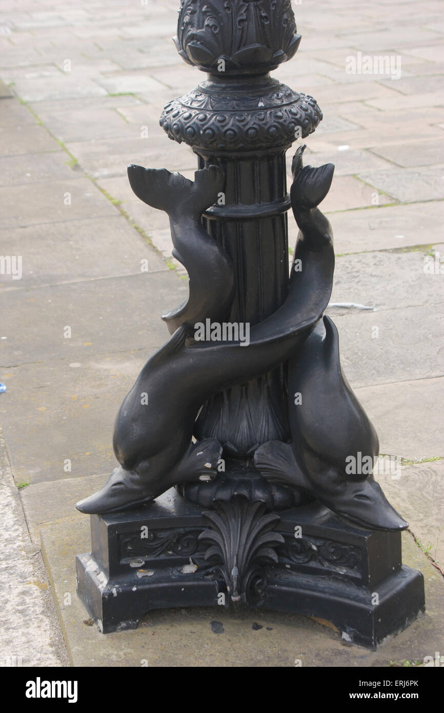 Dolphin design to a Liverpool lamp-post showing maritime connection ...