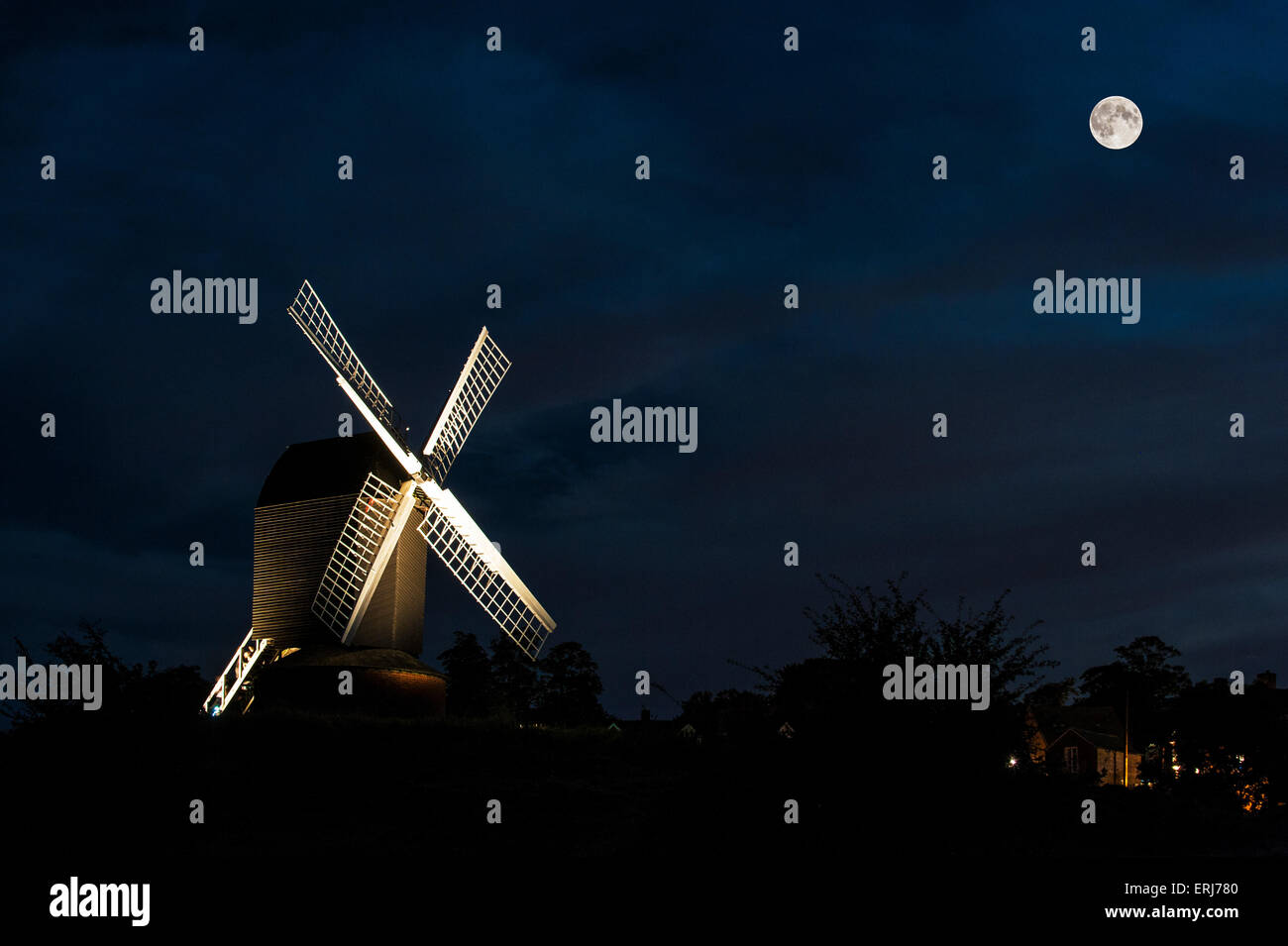Moon and windmill hi-res stock photography and images - Alamy